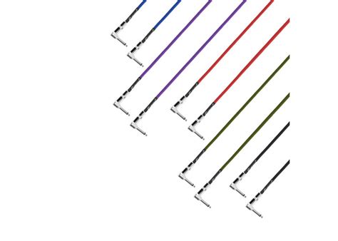 Instrument Patch Cable Set 5pcs 30cm With Corner Plugs