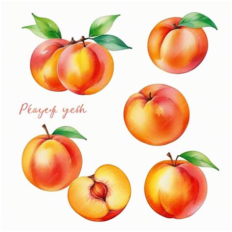 Premium Vector A Drawing Of Peaches And One Of Them Is From The Year