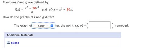 Solved Functions F And G Are Defined By F X Xx3−20x2 And