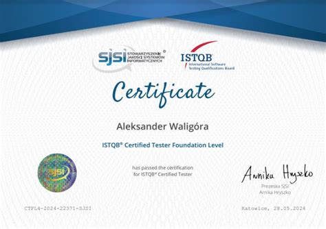Aleksander W On Linkedin Istqb Softwaretesting Certification Qualityassurance