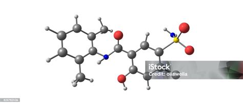 Xipamide Molecular Structure Isolated On White Stock Illustration