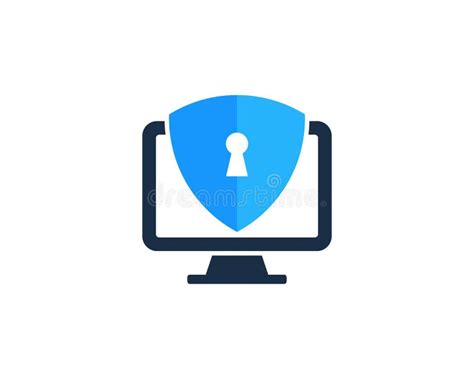 Security Lock Computer Icon Logo Design Element Stock Vector