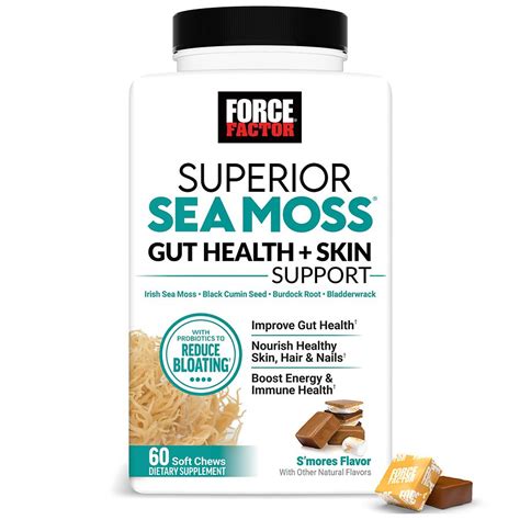 Force Factor Superior Sea Moss Gut Health Skin Support Soft Chews S