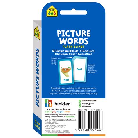 School Zone Picture Words Flash Cards 2023 Ed School Zone Early