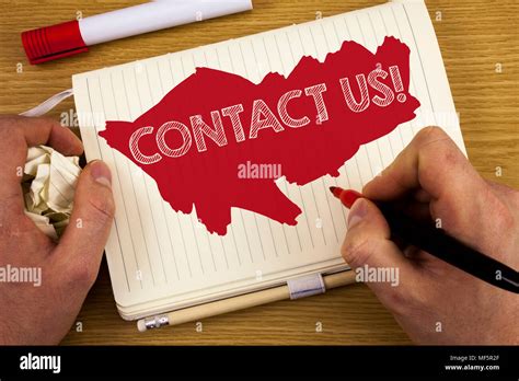 Word Writing Text Contact Us Motivational Call Business Concept For Reaching Us Will Make Your