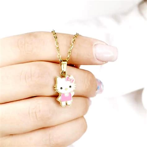 گردنبند کیتی استیل بچه گانه کد 8821