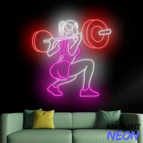 Gym Club Neon Sign Gymers Led Sign Weightlifting Neon Light Barbell