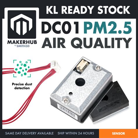 pm2 5 air quality sensor module digital dust detector dc01 makerhub