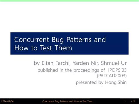 Ppt Concurrent Bug Patterns And How To Test Them Powerpoint