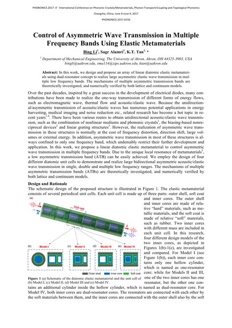 Pdf Control Of Asymmetric Wave Transmission In Multiple Frequency