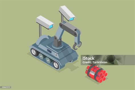 3d 아이소 메트릭 플랫 벡터 폭탄 처리 로봇의 개념 그림 0명에 대한 스톡 벡터 아트 및 기타 이미지 0명 3차원 형태 가위 Istock