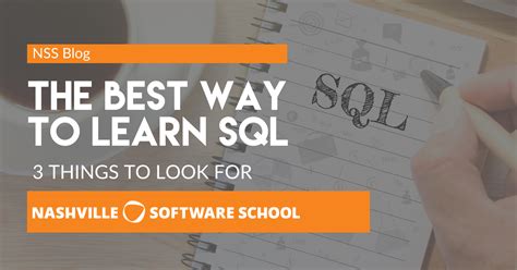 The Best Way To Learn SQL Things To Look For