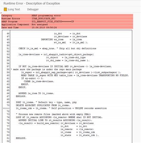 Itab Duplicate Key · Issue 1482 · Abapgit Abapgit · Github