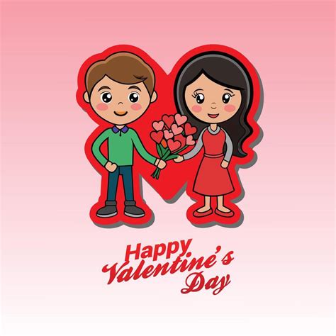 Cute Boy And Girl Couple Valentines Day Stickerromantic Boy And Girl