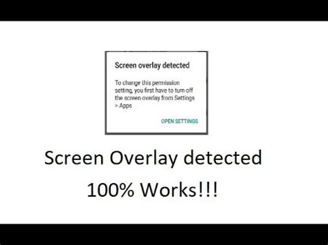 How To Fix The Error Screen Overlay Detected Worked YouTube