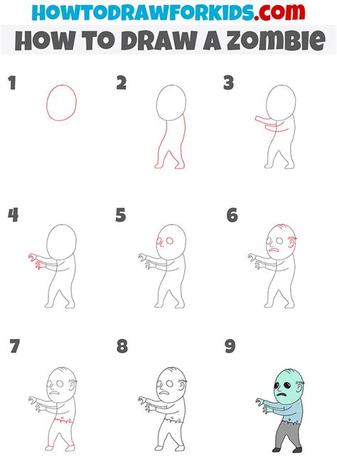 How To Draw A Easy Zombie Step By Step At Michelle Ma Blog