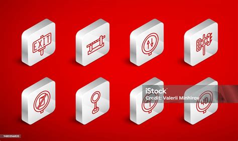 설정 라인 속도 제한 교통 주차 자동차 장벽 도로 경고 양방향 신호등 도로 포크 화재 출구 표지판 및 휴대 전화 아이콘 없음