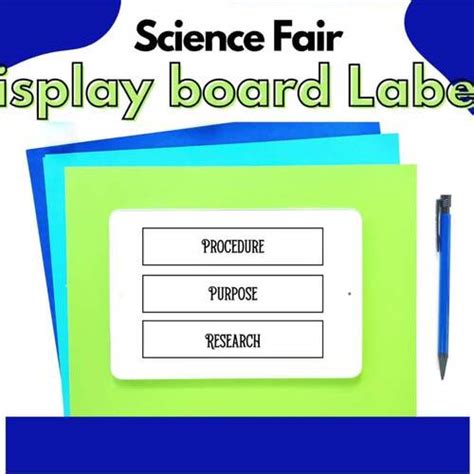 Science Fair Display Board Labels Science Fair Project Labels Tpt