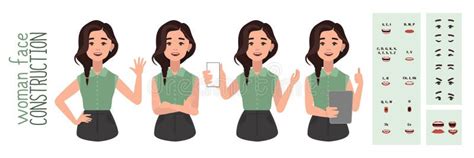 business office woman constructor suitable for animation stock vector