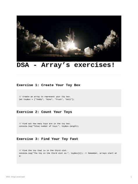 Arrays Exercises And Problems Pdf Toys Computer Programming