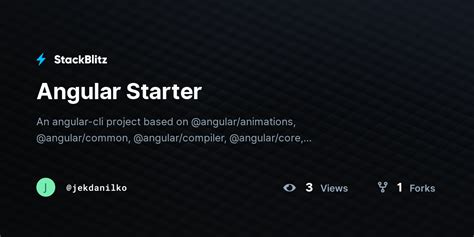 Angular Starter Stackblitz