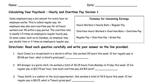 Calculating Salary Worksheet Pdf Form Formspal