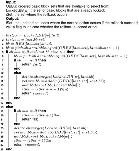 Algorithm 2 Implementation Of The One Step Roll Back Functionrollback Download Scientific