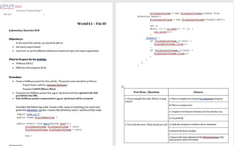 Solved Consider The Following Code Create A File Name It