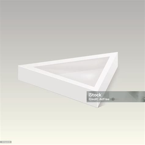 화이트 골 판지 삼각형 상자 포장 음식 선물 또는 다른 제품에 대 한 창까지 조롱 벡터입니다 0명에 대한 스톡 벡터 아트 및