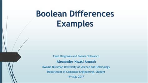 Boolean Difference Examples Pptx Physics Science