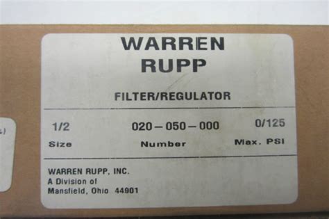 New Warren Rupp 020 050 000 Filter Regulator 020050000 Sb Industrial