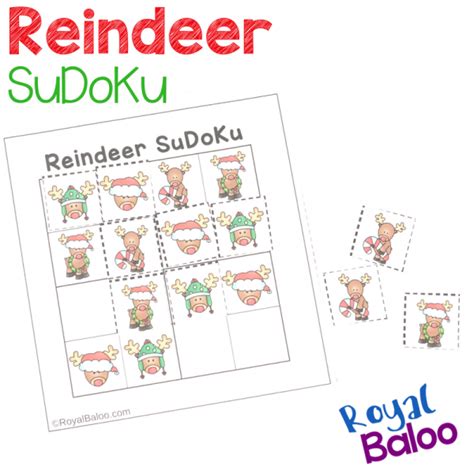 Reindeer Sudoku Puzzles Christmas Logic Fun → Royal Baloo