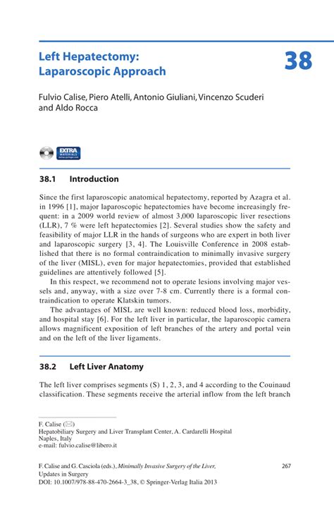 Pdf Left Hepatectomy Laparoscopic Approach