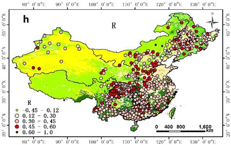 spatial distribution of four metrics i e bias rmse ubrmse and r