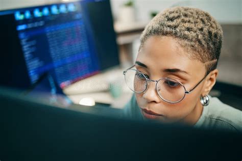 Computer Cyber Security And Face Of Woman Programming Erp Software