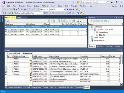 Reference Count Profiler Results Of The Objects Category AQTime Documentation