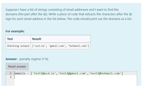Solved Suppose I Have A List Of Strings Consisting Of Email