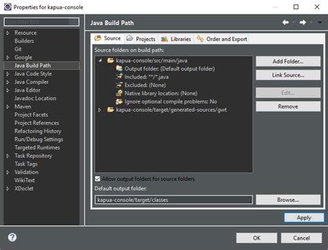 Eclipse Why Default Output Folder Is Unchecked When I Again Open Java