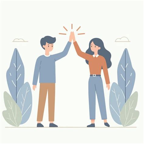 Premium Vector Vector Couple Having Five