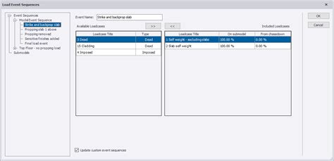 Load Event Sequences Dialog Tekla User Assistance