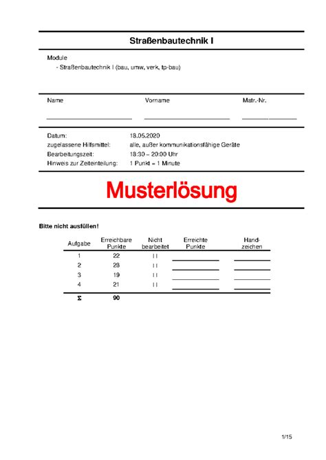 Musterloesung Sbt1 Ws1920 Straßenbautechnik I Module