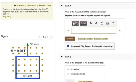 review constants periodic table part a the loop in the figure is being