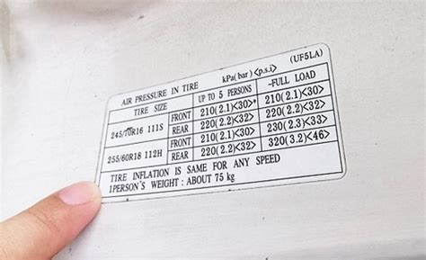 How To Read Your Tyre Placard Sticker
