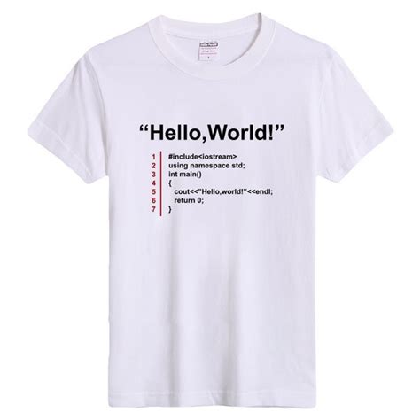 hello world programmer letter print tops programming spoof t shirt