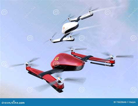 Racing Drones Chasing In The Sky Stock Illustration Illustration Of Airplane Fiber 73620646