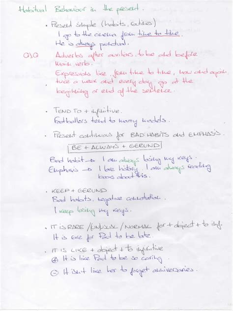 Present Habitual Behaviour Theory Pdf