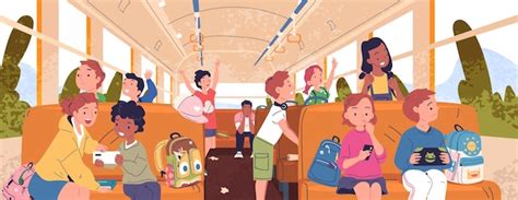 School Bus Interior Design Vectors And Illustrations For Free Download
