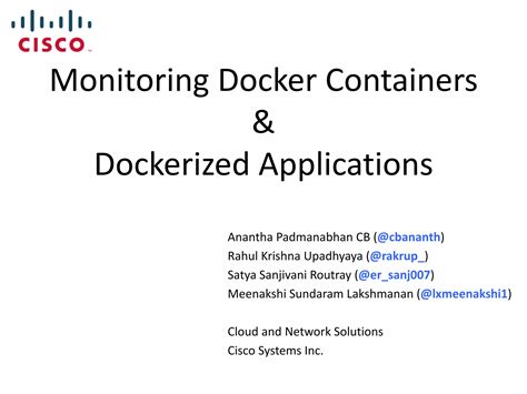 Monitoring Docker Container And Dockerized Applications Ppt