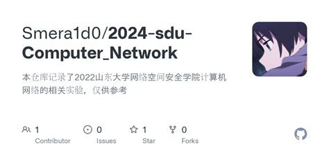 Github Smera1d02024 Sdu Computernetwork 本仓库记录了2022山东大学网络空间安全学院计算机