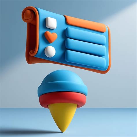Playful 3d Interface Design With Floating Elements Premium Ai